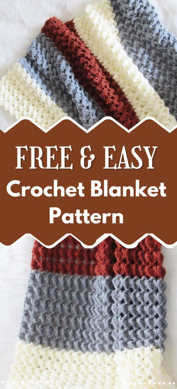 Free crochet afghan pattern with a beautiful texture - Crochet Dreamz