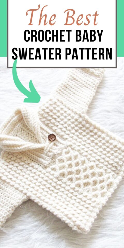 Textured Crochet Baby Boy Sweater - Crochet Dreamz