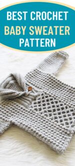 Textured Crochet Baby Boy Sweater - Crochet Dreamz