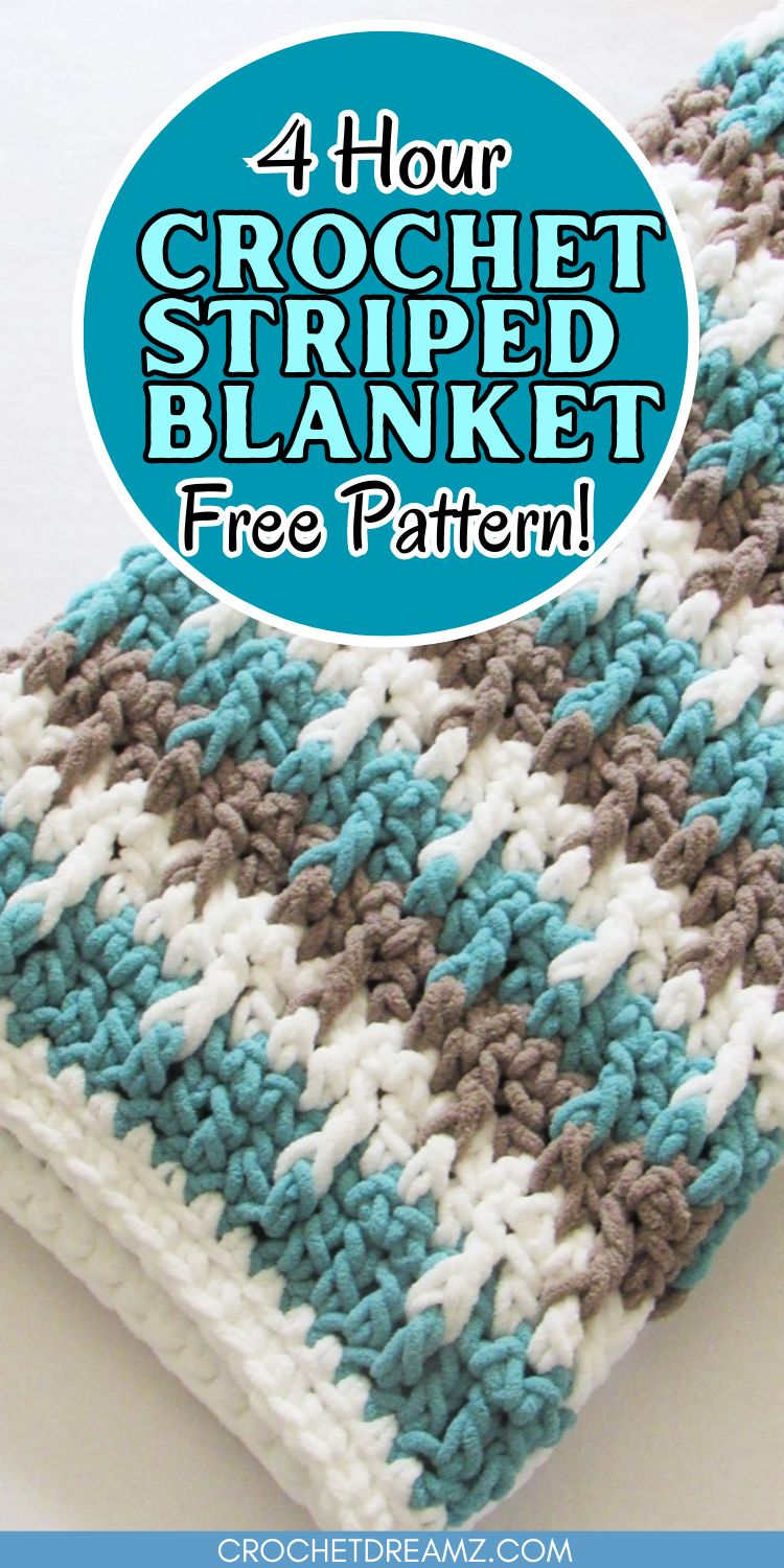 Striped Crochet Blanket in just 5 Hours - Crochet Dreamz