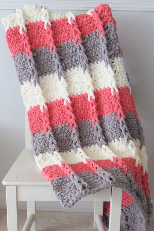 Braided Loops Crochet Blanket - Crochet Dreamz