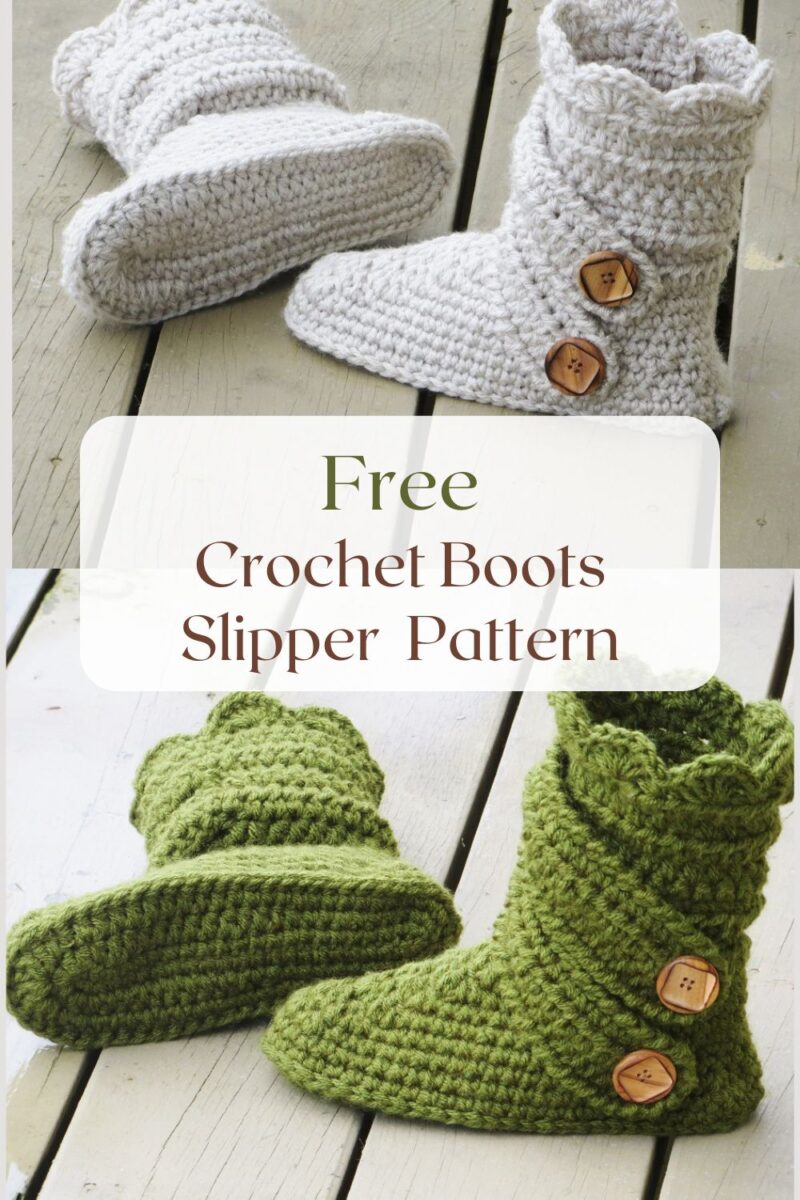 Crochet Slipper Boots Free Pattern - Crochet Dreamz