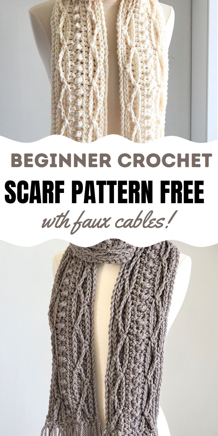 Easiest Crochet Cable Scarf Pattern - Crochet Dreamz