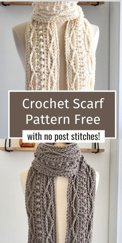 Easiest Crochet Cable Scarf Pattern - Crochet Dreamz