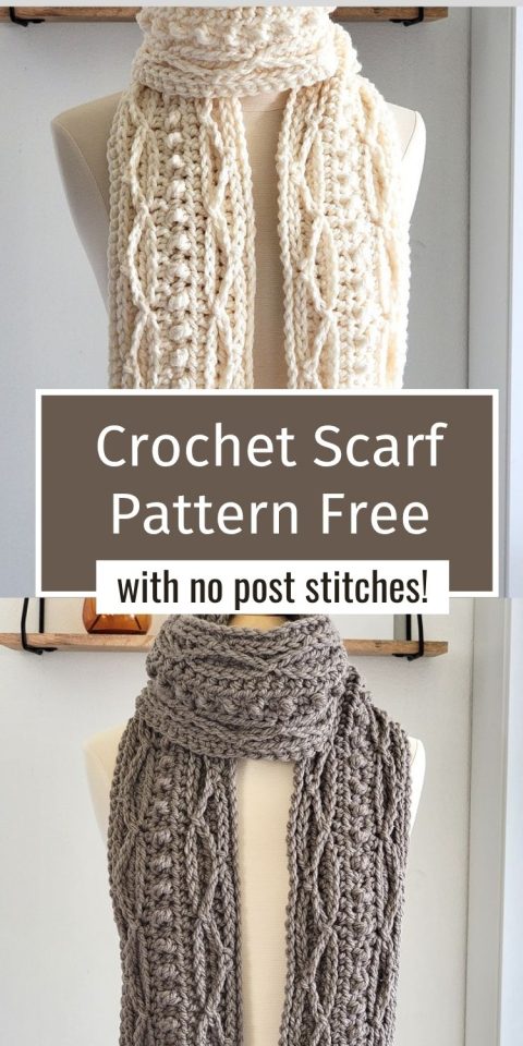 Easiest Crochet Cable Scarf Pattern - Crochet Dreamz
