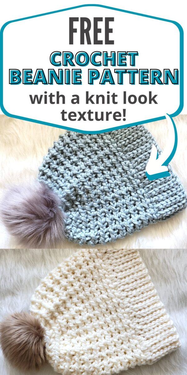 Knit Look Crochet Hat Pattern Free, Heartwood Beanie - Crochet Dreamz