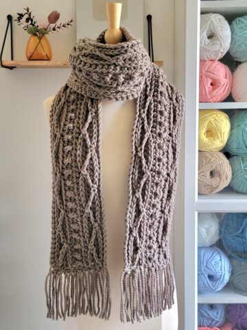 Easiest Crochet Cable Scarf Pattern - Crochet Dreamz