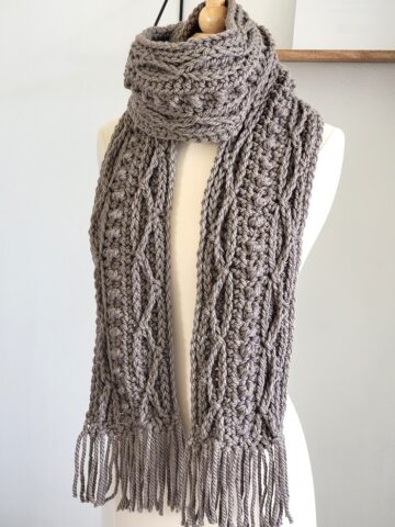 Easiest Crochet Cable Scarf Pattern - Crochet Dreamz
