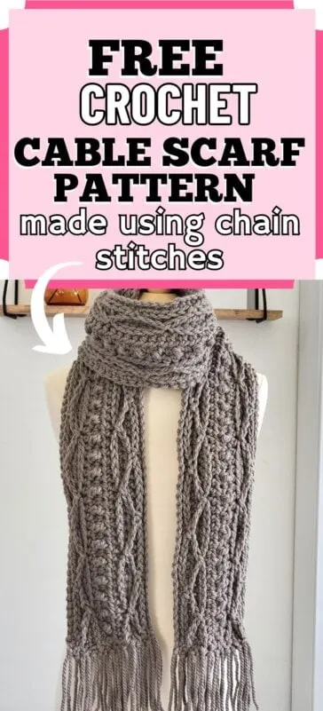 Easiest Crochet Cable Scarf Pattern - Crochet Dreamz