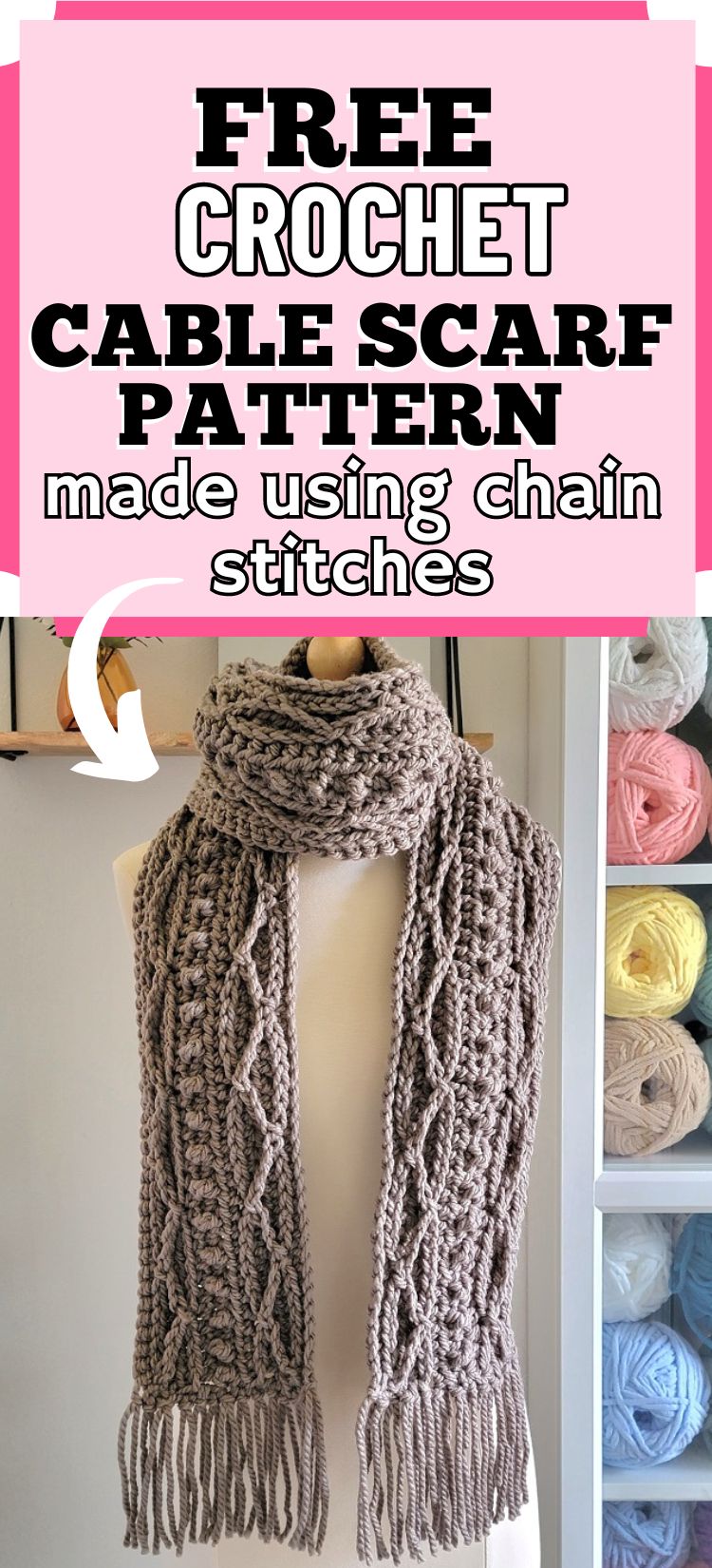 Easiest Crochet Cable Scarf Pattern - Crochet Dreamz