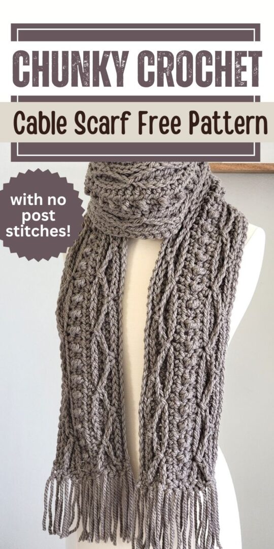 Easiest Crochet Cable Scarf Pattern - Crochet Dreamz