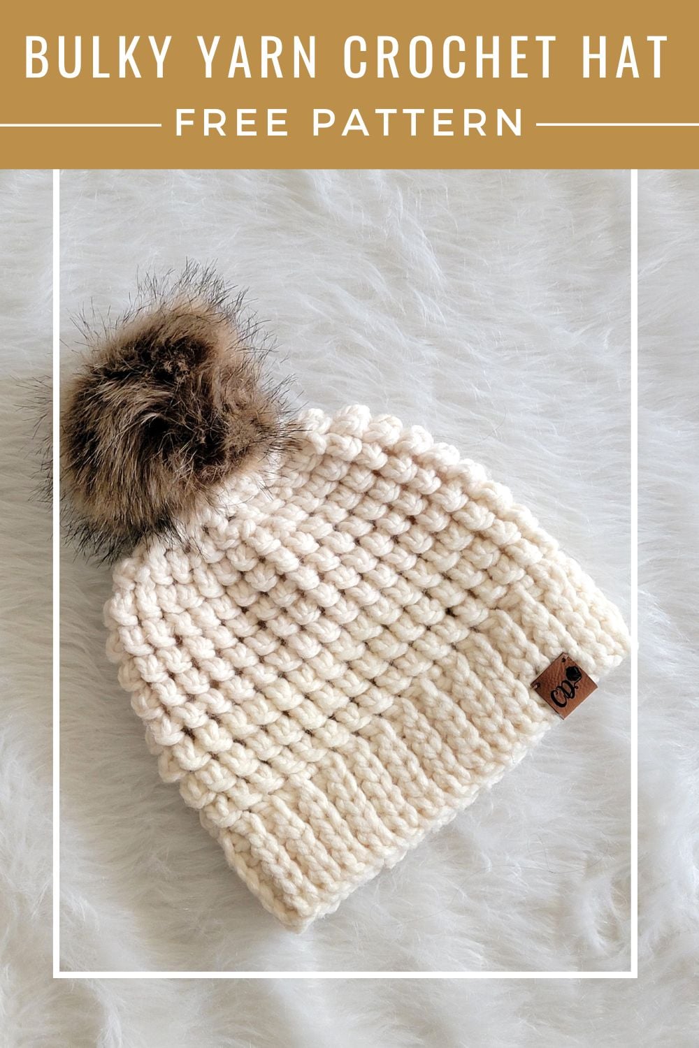 Bulky Yarn Crochet Hat Free Pattern - Crochet Dreamz