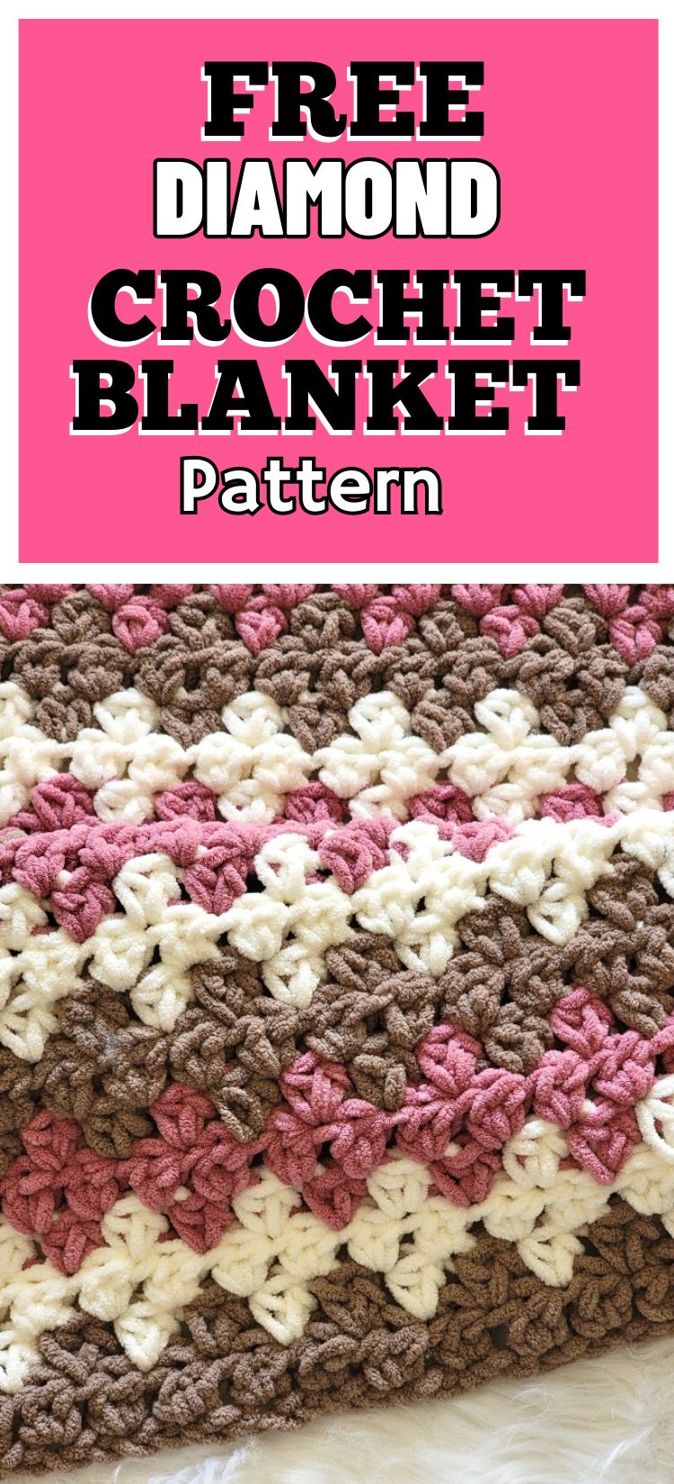Diamond Crochet Blanket Pattern, Lucky Charm Blanket - Crochet Dreamz