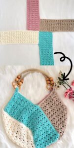 Easy Crochet Bag form 4 Rectangles, Spring Fling Bag - Crochet Dreamz