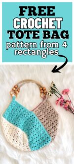 Easy Crochet Bag form 4 Rectangles, Spring Fling Bag - Crochet Dreamz