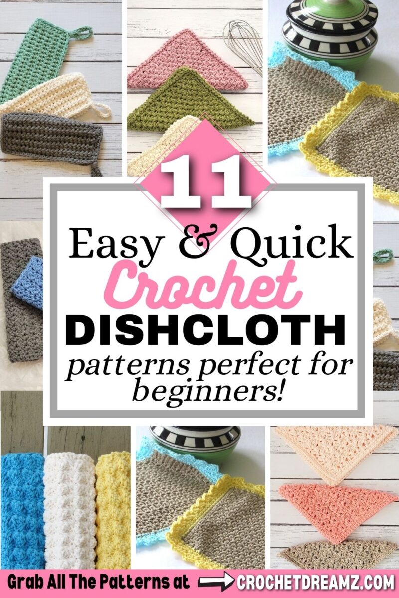 11 Crochet Dishcloth Patterns (FREE)