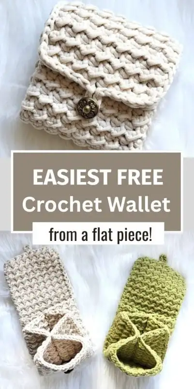 Trifold Crochet Wallet Pattern Made from 1 Flat Piece