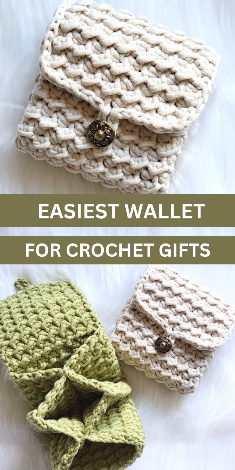 Trifold Crochet Wallet Pattern Made from 1 Flat Piece