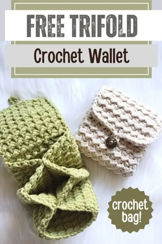 Trifold Crochet Wallet Pattern Made from 1 Flat Piece