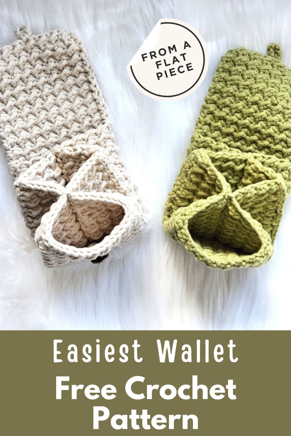 Trifold Crochet Wallet Pattern Made from 1 Flat Piece