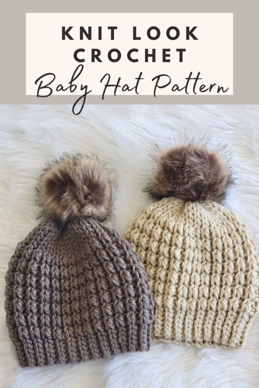 Knit Look Crochet Beanie - Crochet Dreamz