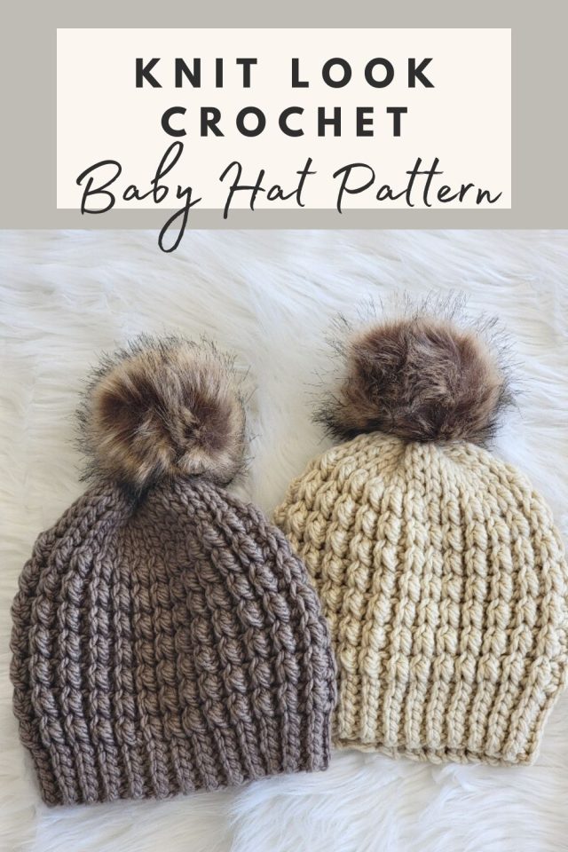 Knit Look Crochet Beanie - Crochet Dreamz