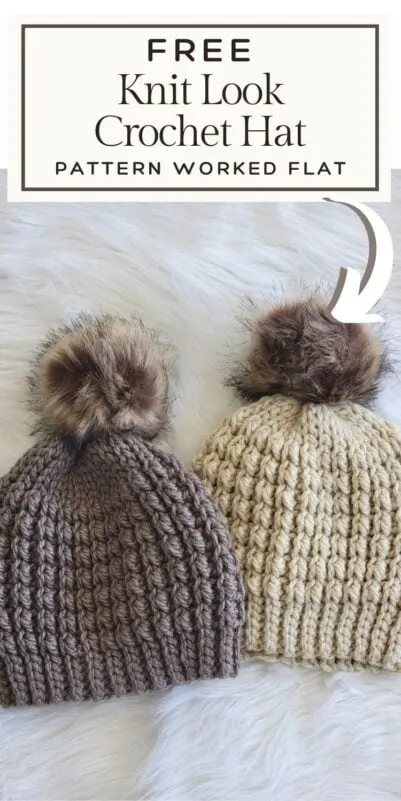 Knit Look Crochet Beanie - Crochet Dreamz