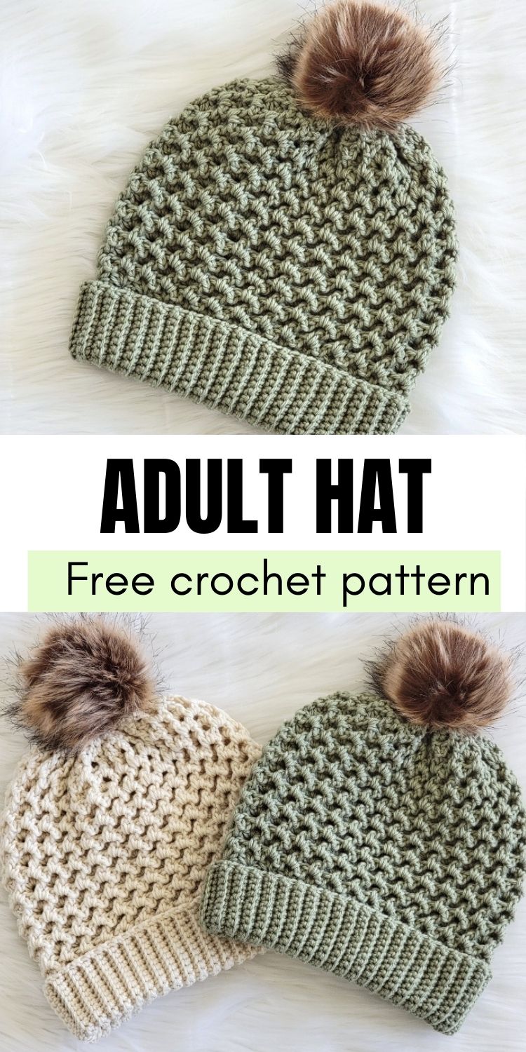 Crochet Adult Hat Pattern (Free) - Crochet Dreamz